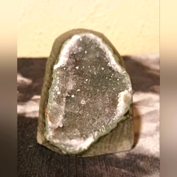 Source Unknown | Art | Amethyst Geode Green And Purple | Poshmark